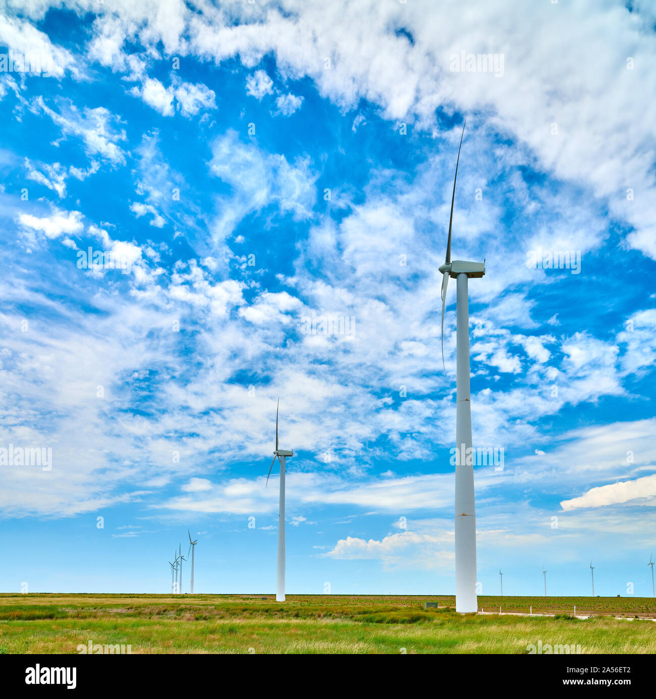 Windmills on the Open Plains of Kansas Stock Photo - Alamy