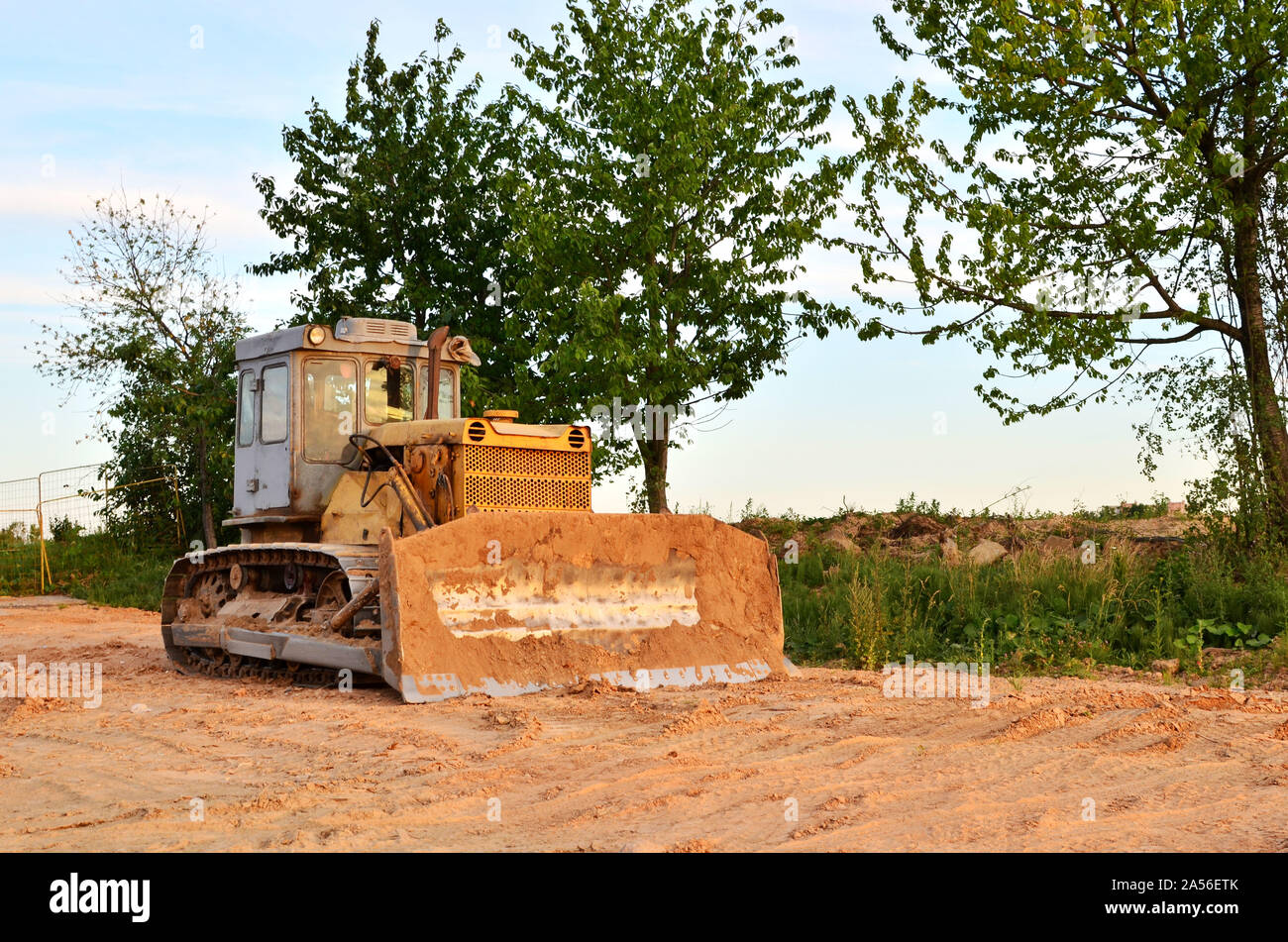 Track-type tractors, bulldozer, earth-moving equipment. Land Clearing ...