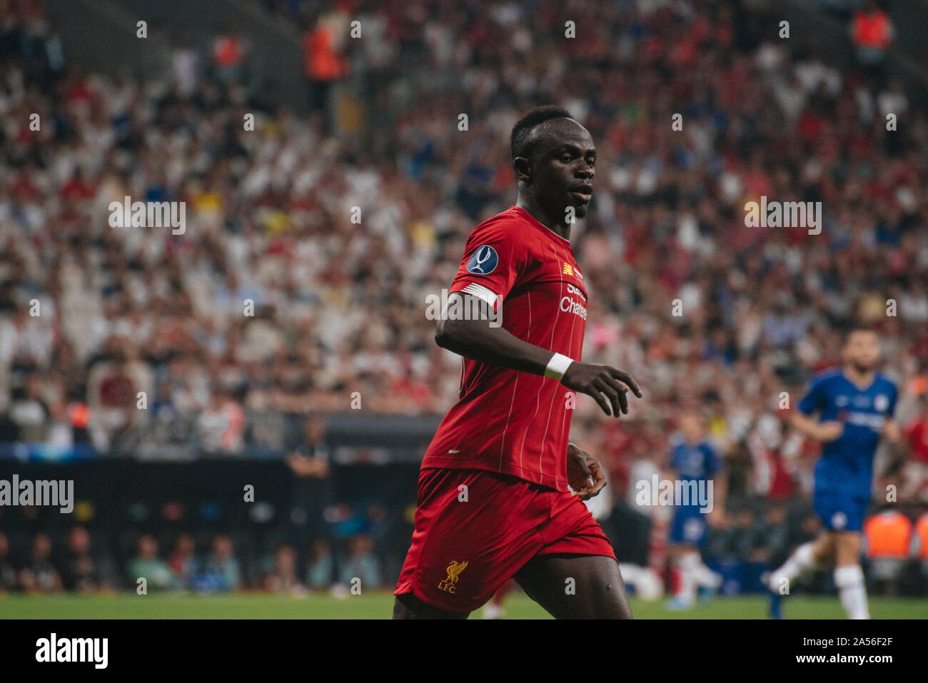 Istanbul, Turkey - August 14, 2019: Sadio Mane player of Liverpool FC ...