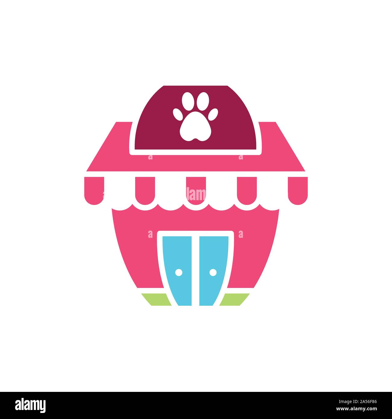 Pet store icon design, Veterinary mascot domestic animal friendship ...
