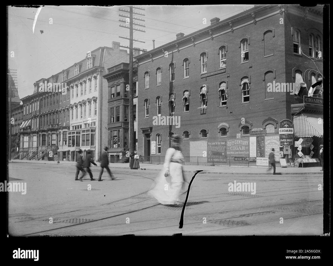 View of G Street, N.W., North side, looking West from 9th Street Stock ...