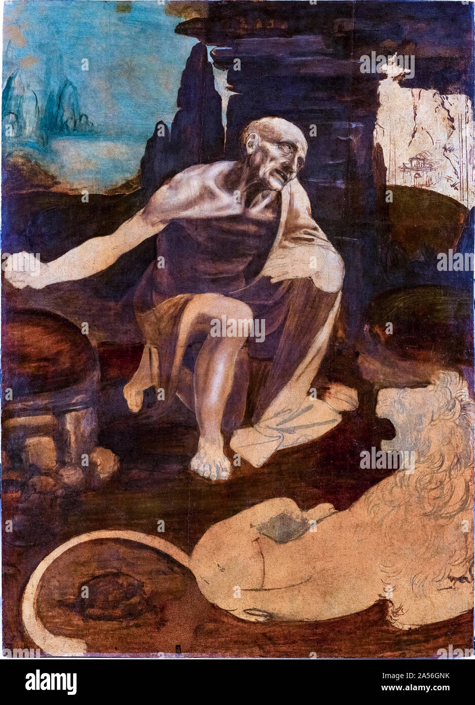 Leonardo Da Vinci, Saint Jerome in the Wilderness, (unfinished ...
