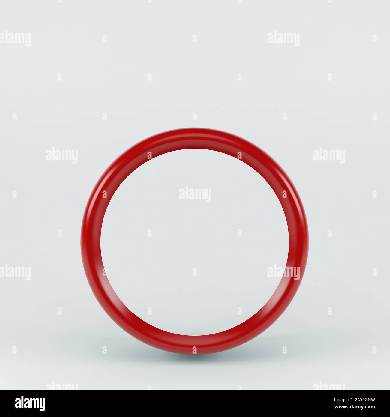 3d round red frame. Isolated on white background Stock Photo - Alamy