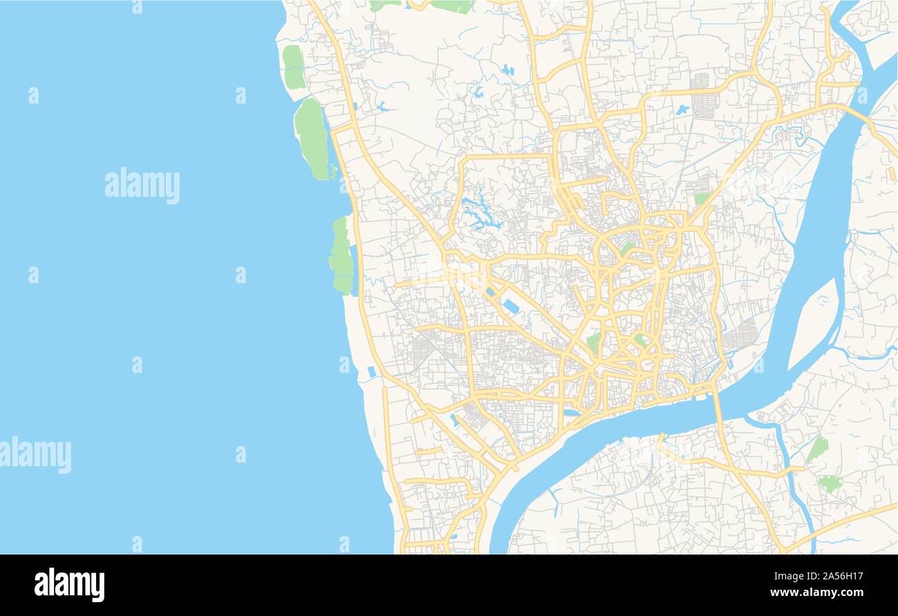 Printable street map of Chittagong, Bangladesh. Map template for ...