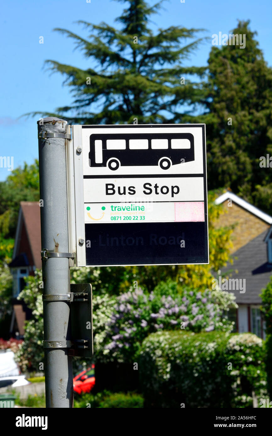 Rural bus stop sign, Loose Village, Maidstone, Kent, UK Stock Photo - Alamy