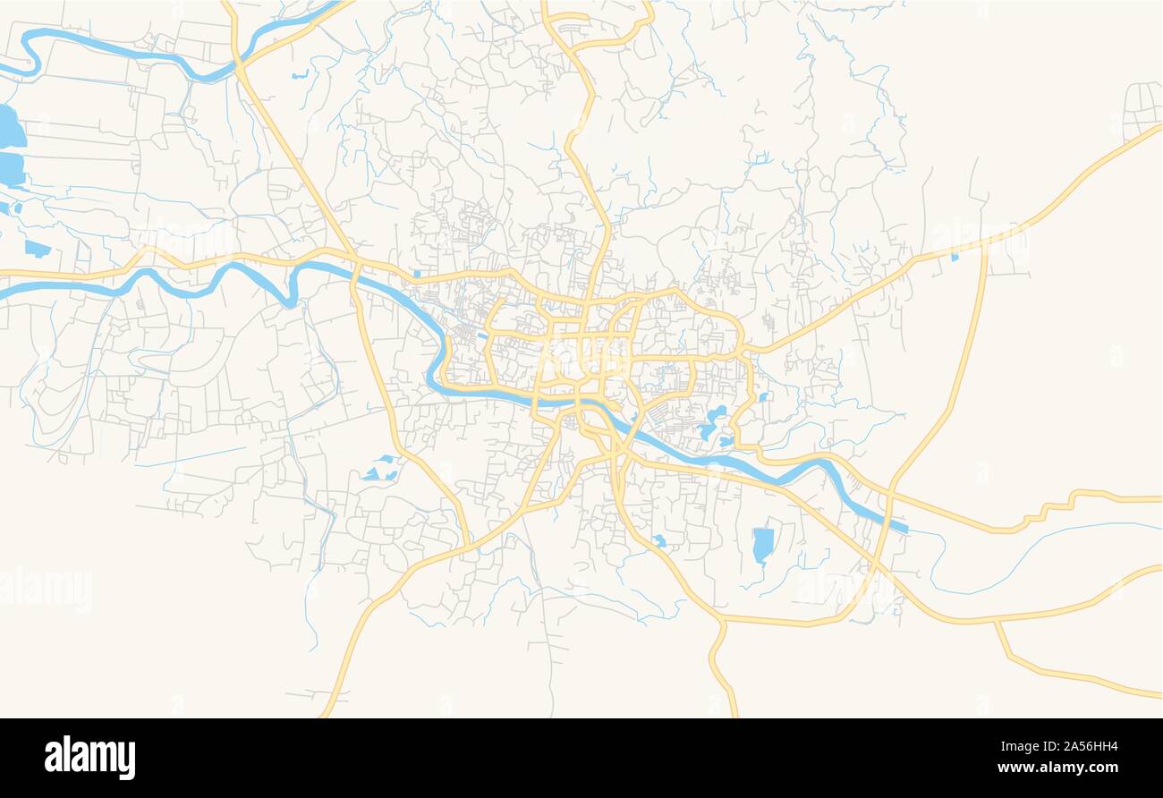 Printable street map of Sylhet, Bangladesh. Map template for business ...