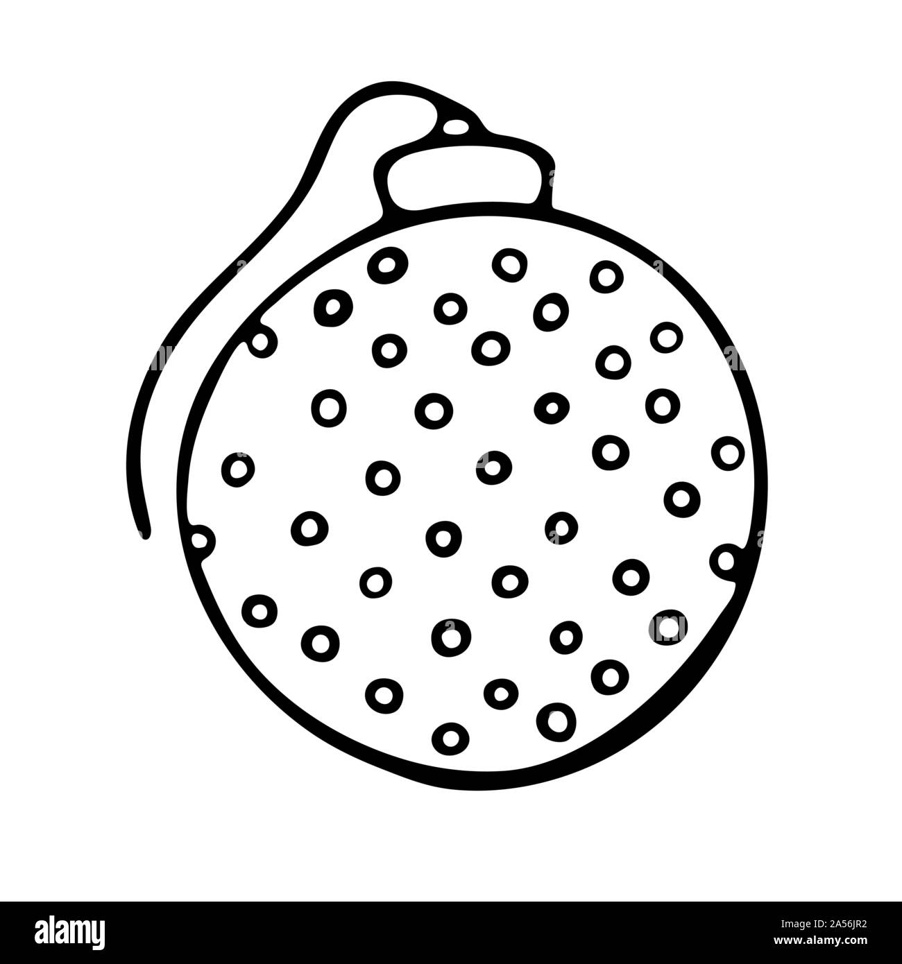 Vector hand drawn outline illustration of Christmas tree ornament ...