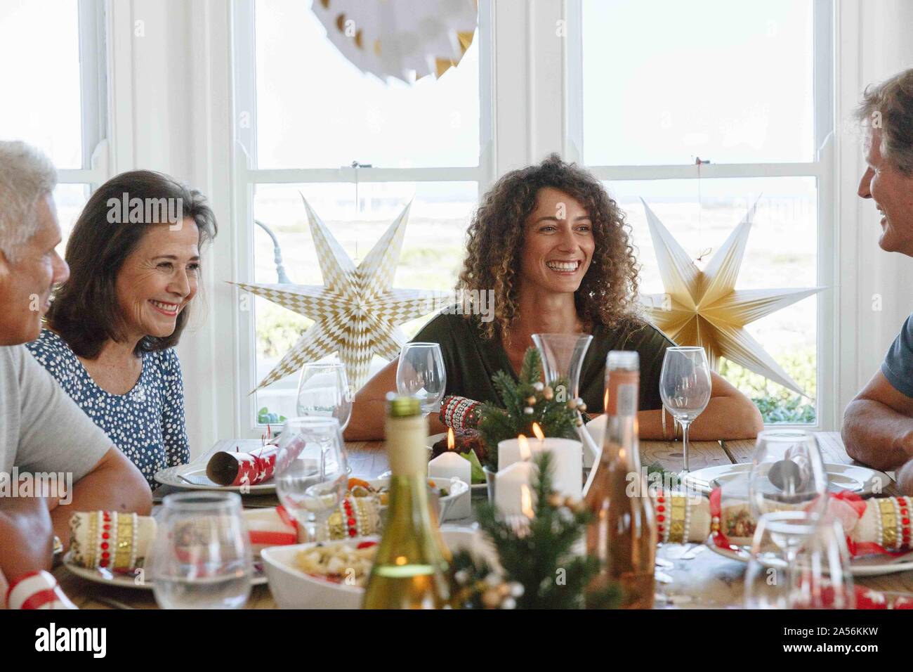 Caucasian woman talking family celebration hi-res stock photography and ...