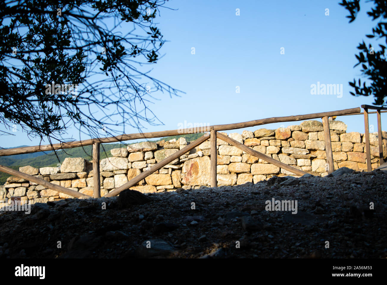 Archeological site of ancient Stagira above Olympiada, Greece Stock ...