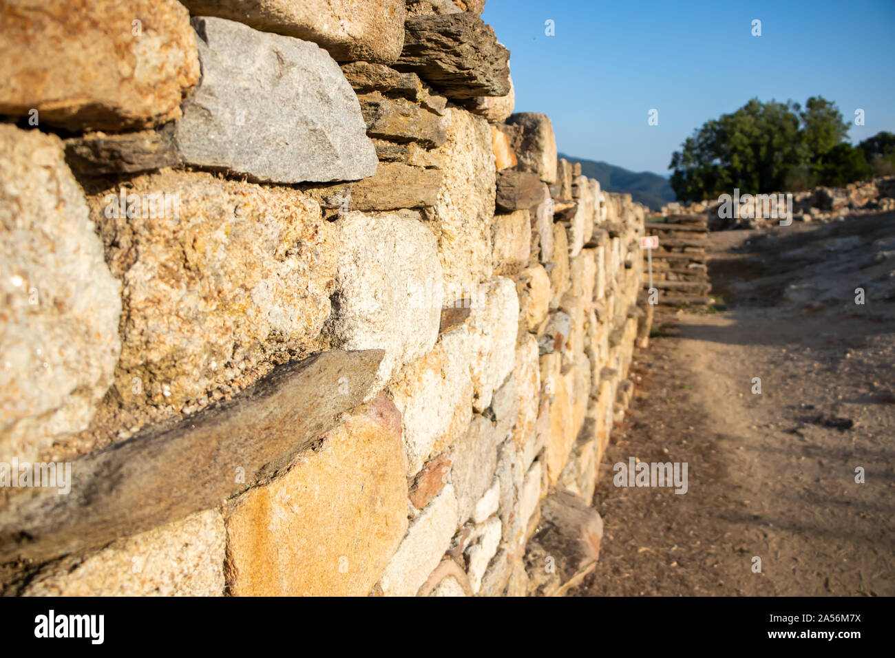 Archeological site of ancient Stagira above Olympiada, Greece Stock ...