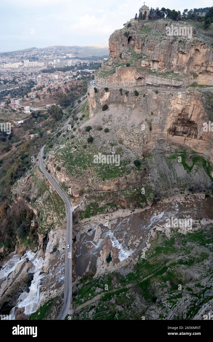 The large natural gorge which splits the city of Constantine, Algeria ...
