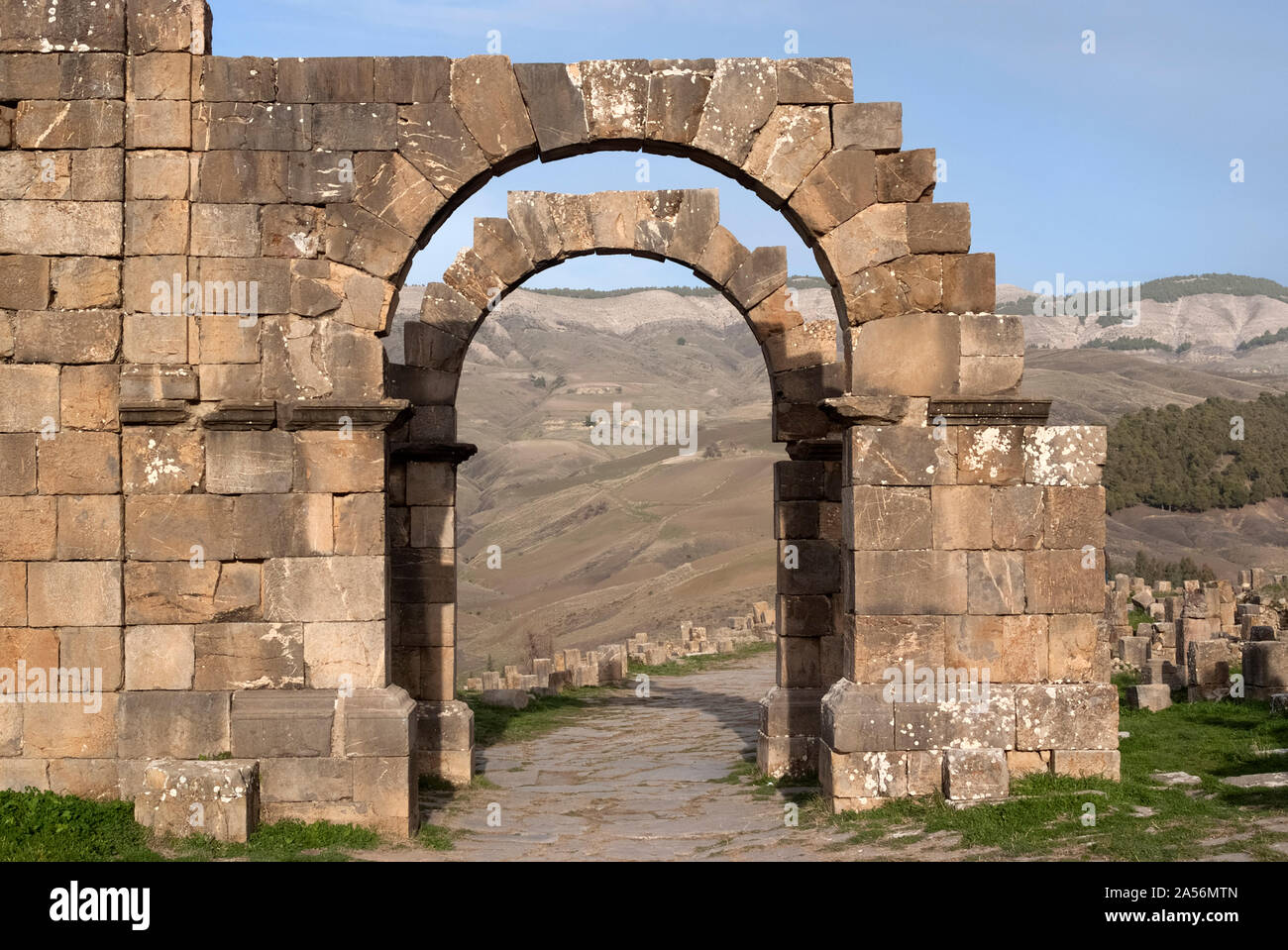 Arches at the entrancetof the North Forum, ancient Roman city of ...