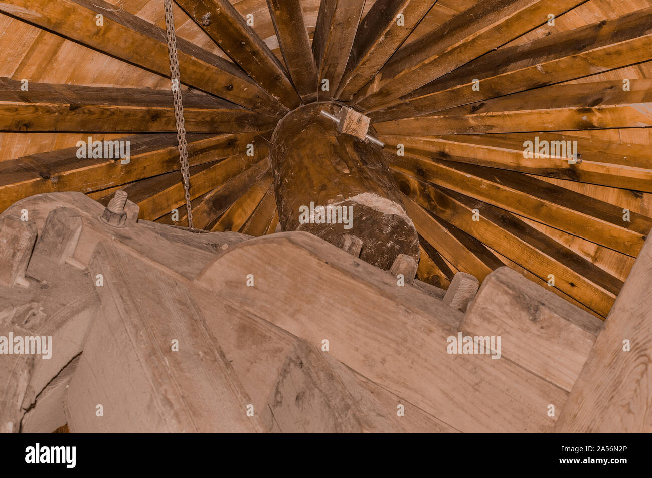 Wooden Gear Inside A Windmill In Consuegra. December 26, 2018 ...