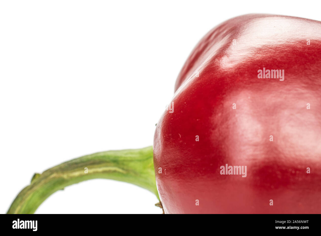 One whole sweet red bell pepper isolated on white background Stock ...