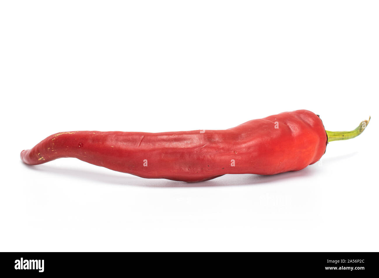 One whole fresh hot pepper isolated on white background Stock Photo - Alamy