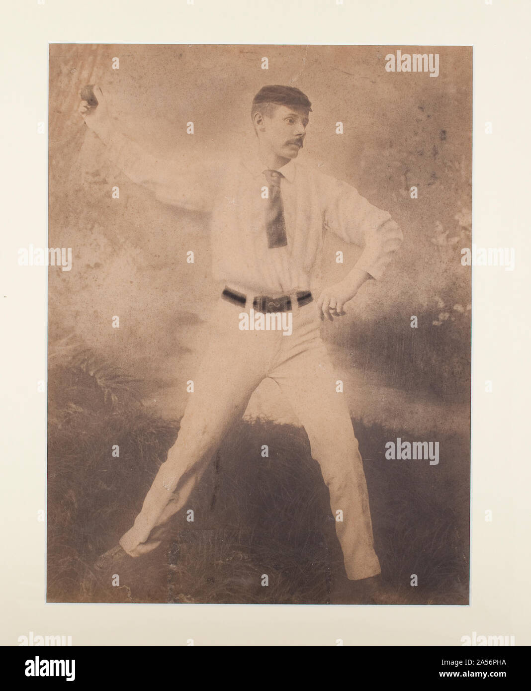 Vintage photograph of cricket bowler mid bowling Stock Photo - Alamy