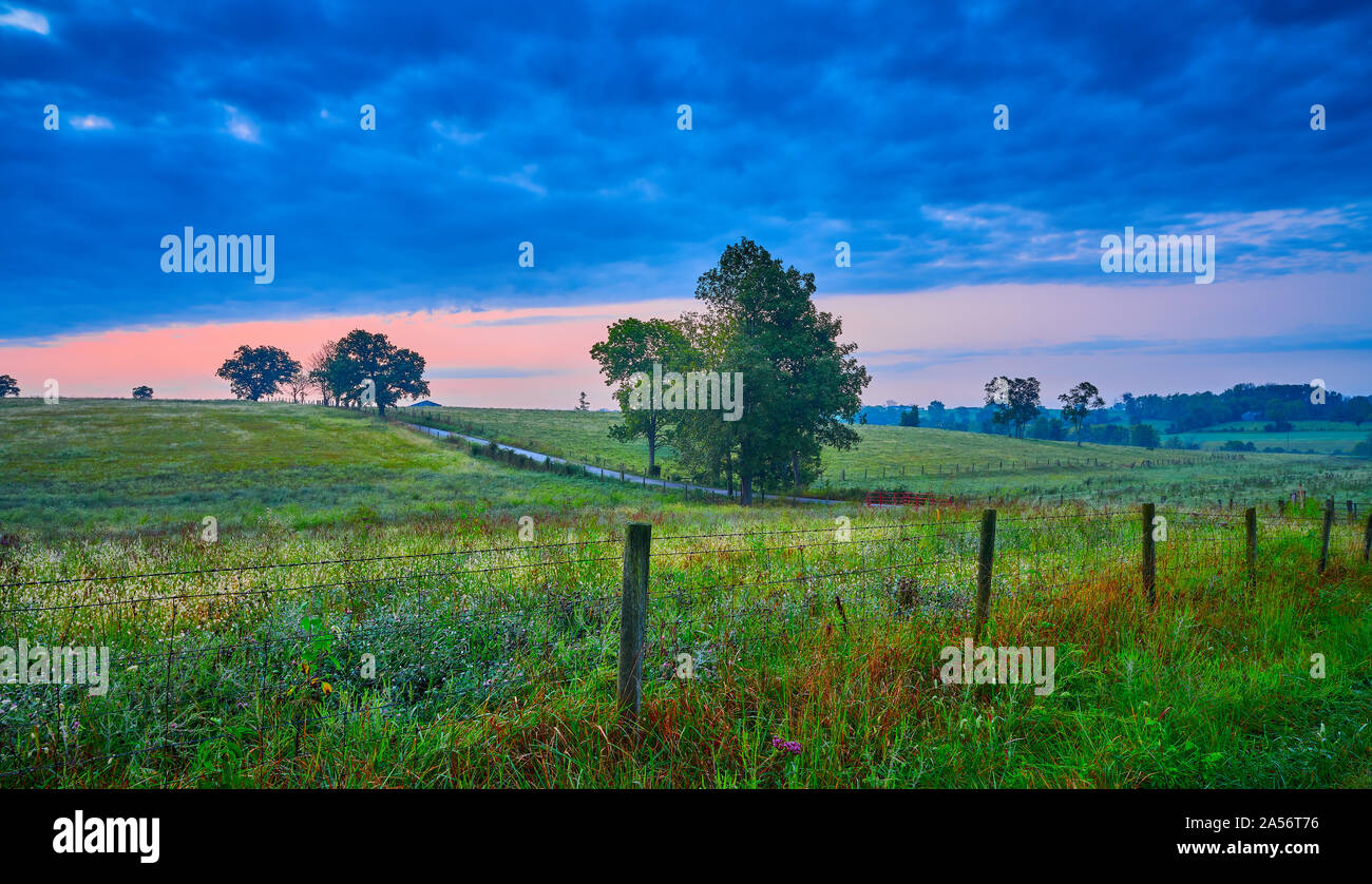 Country Scene with Road Stock Photo - Alamy