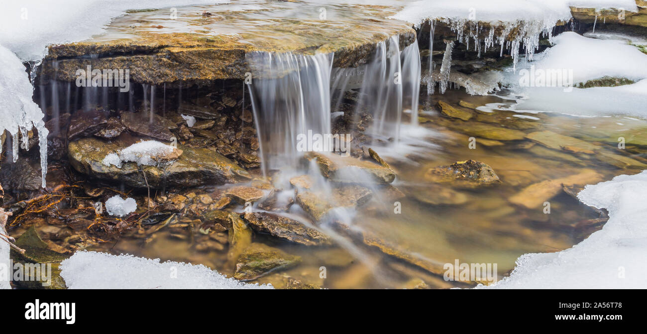 Small Winter Waterfall Stock Photo - Alamy