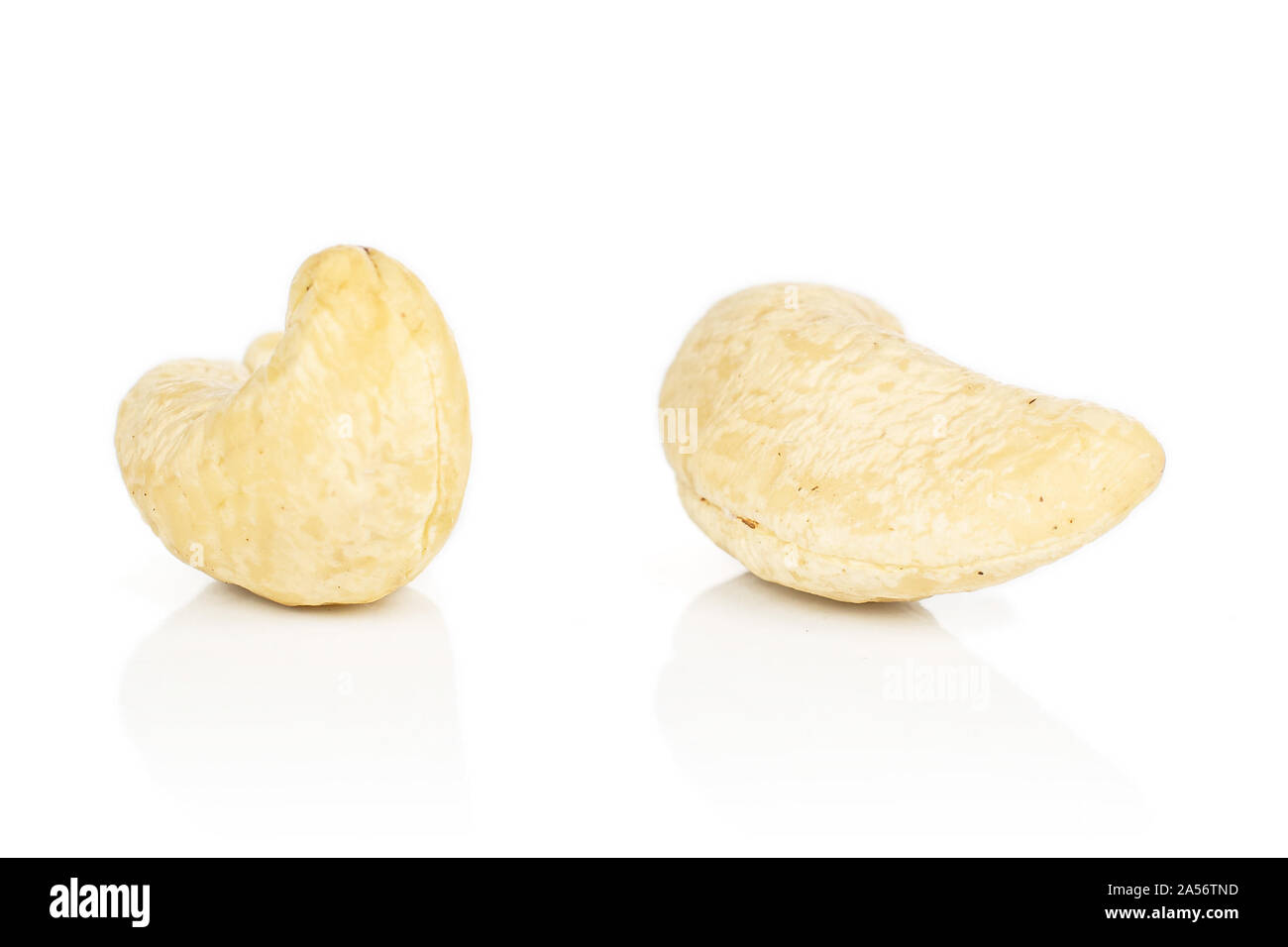 Group of two whole brown nut cashew isolated on white background Stock ...