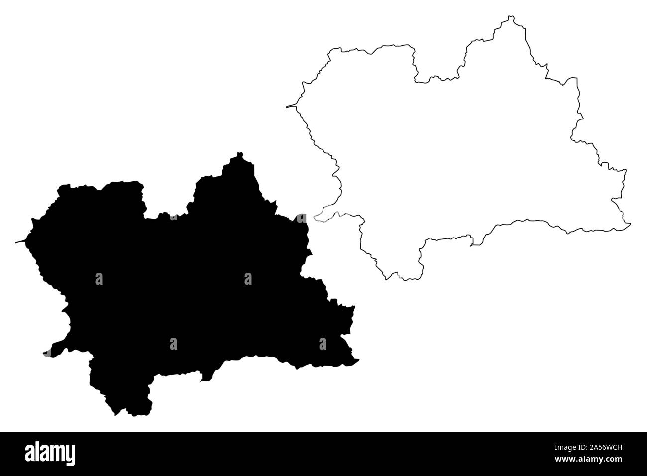 Zilina Region (Regions of Slovakia, Slovak Republic) map vector ...