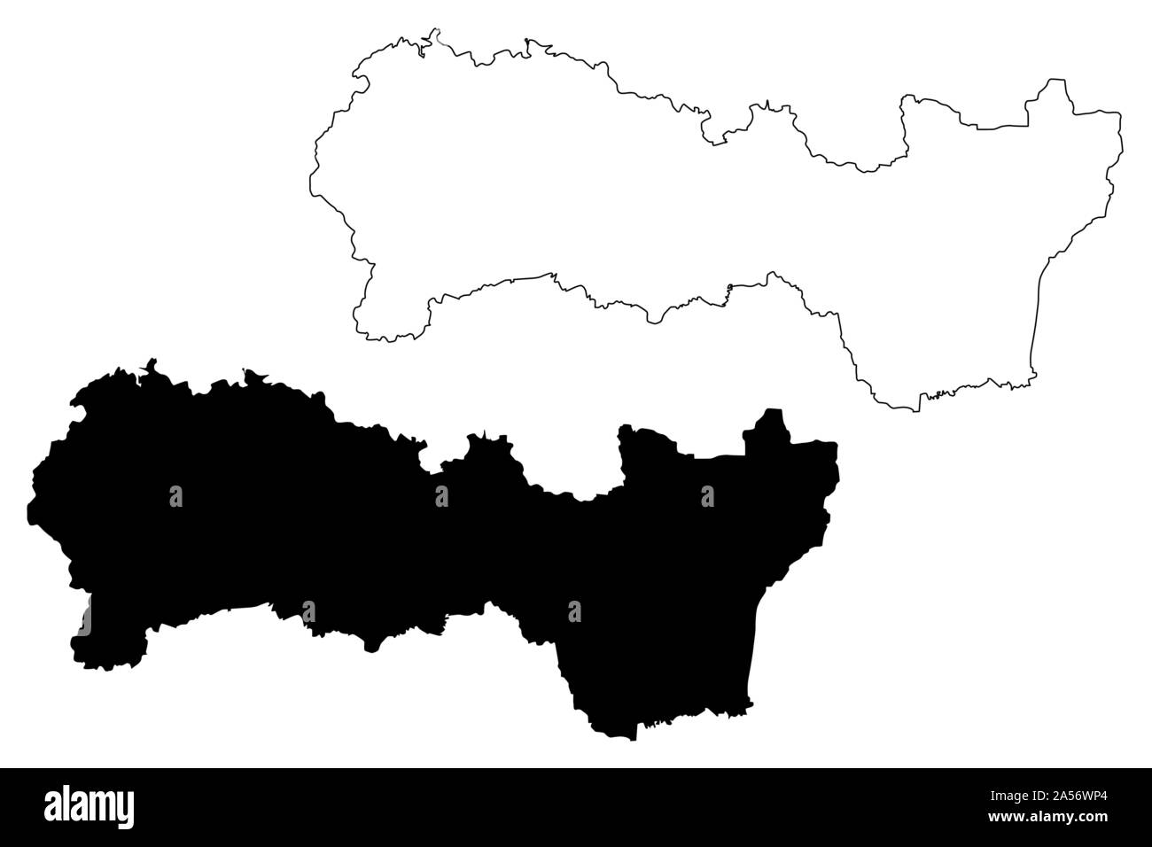 Kosice Region (Regions of Slovakia, Slovak Republic) map vector ...
