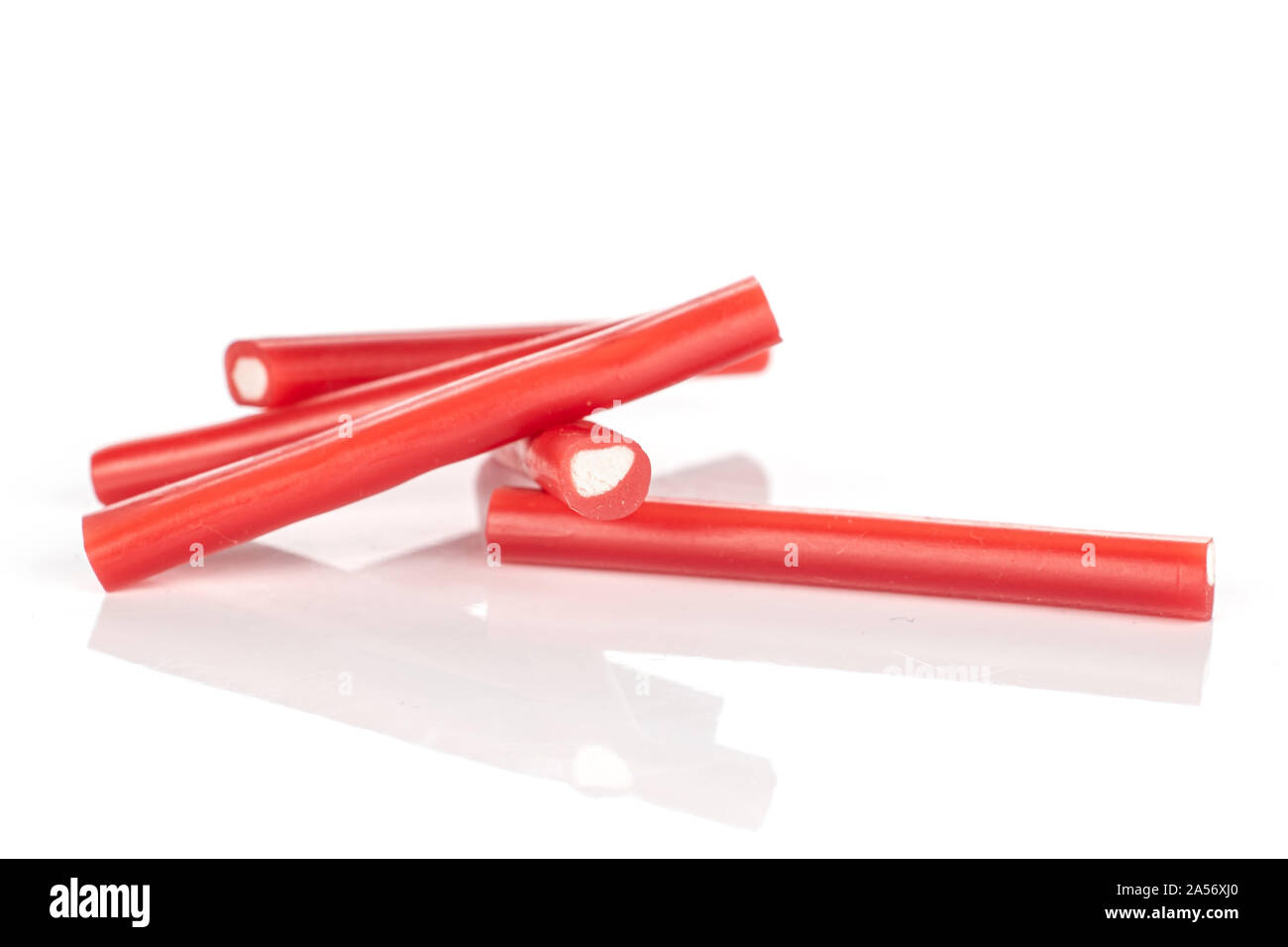 Group of five whole sweet stick candy isolated on white background ...