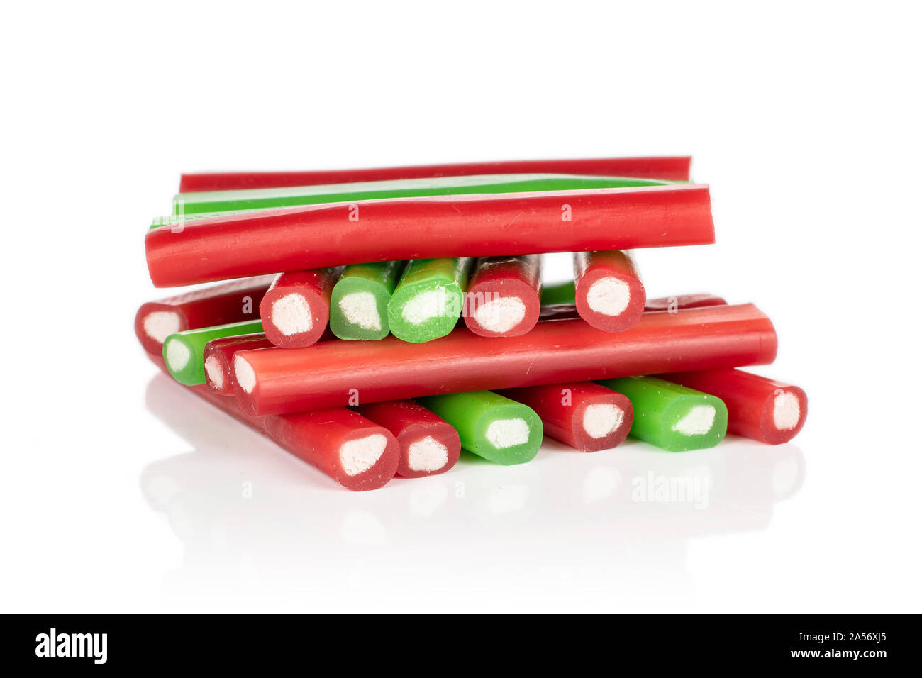 Lot of whole sweet stick candy tower isolated on white background Stock ...