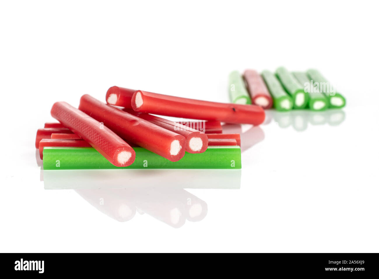 Lot of whole arranged sweet stick candy isolated on white background ...