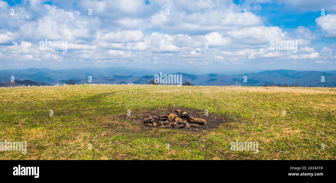 Fire Ring on top of Huckleberry Knob, NC Stock Photo - Alamy