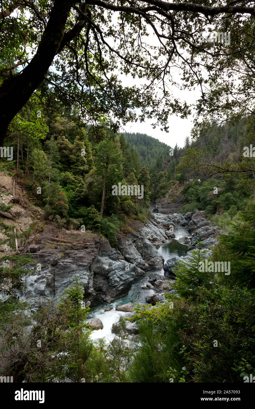 View of waterfall along scenic Route 101 in Northern California Stock ...