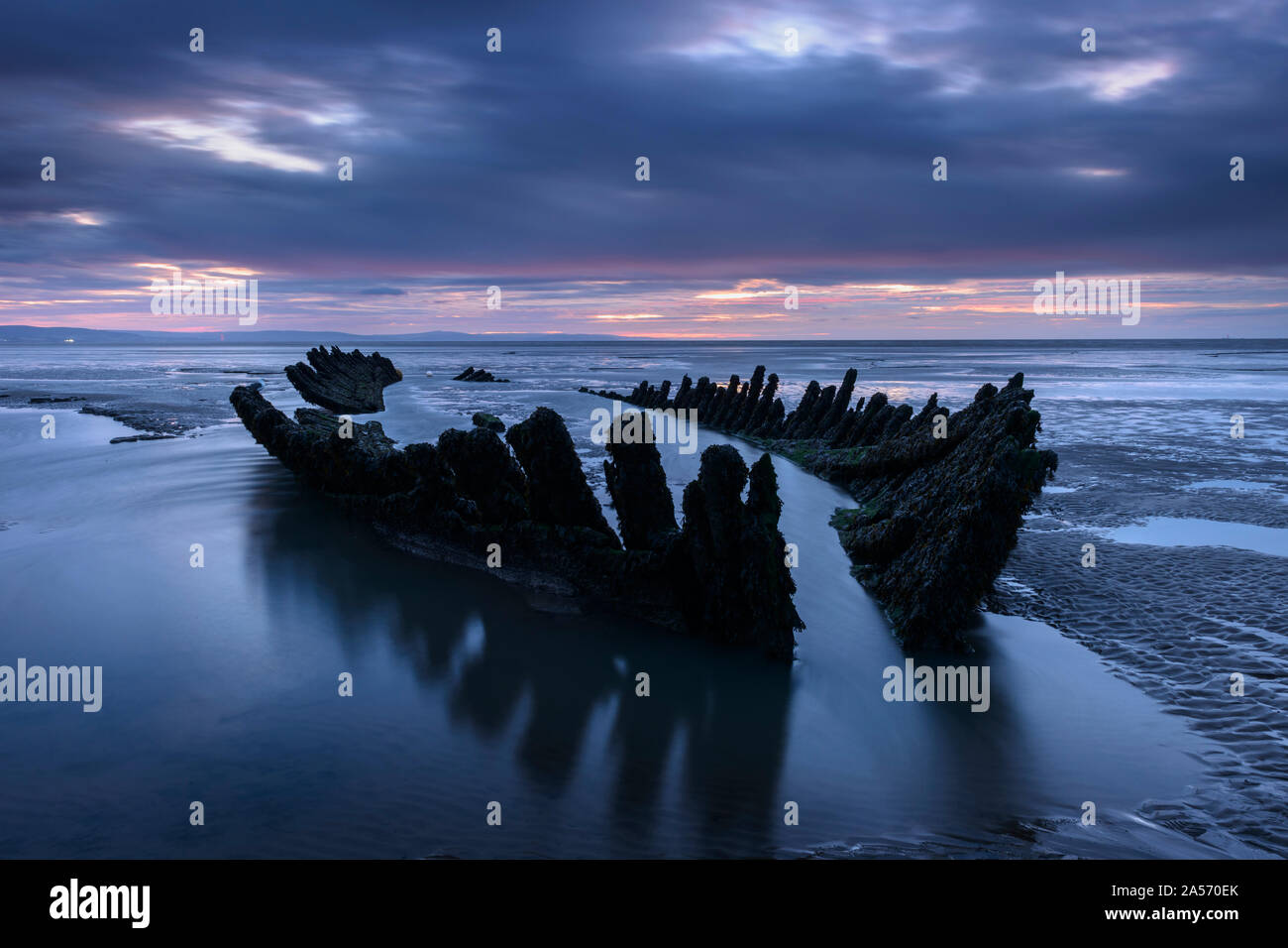 The shipwreck of the SS Nornen, a Norwegian barque, on the beach at ...