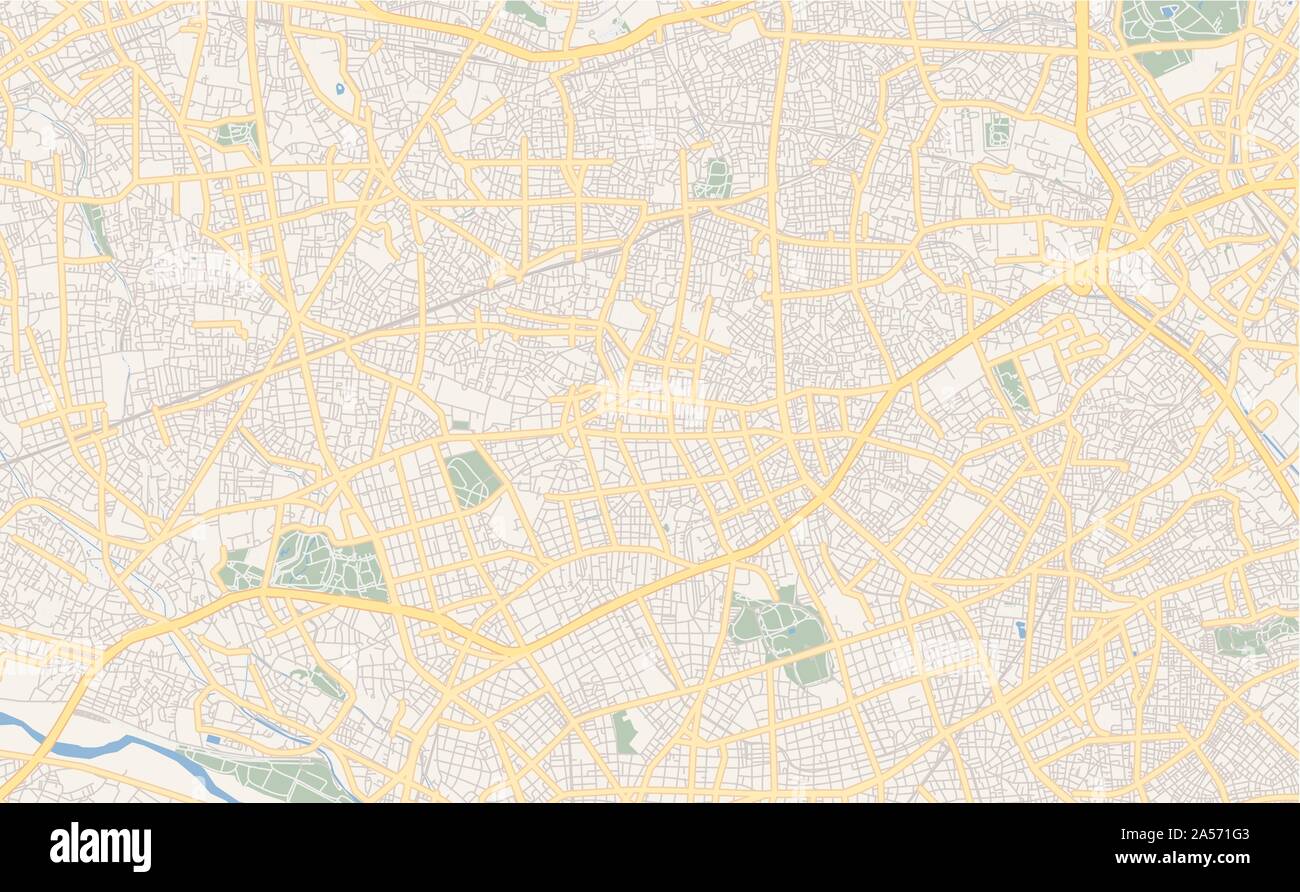 Printable street map of Setagaya, Prefecture Tokyo, Japan. Map template ...