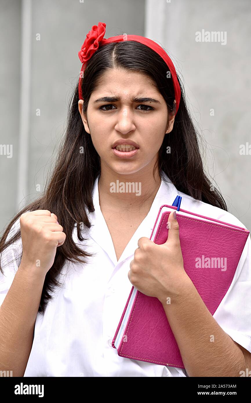 Mad Cute Colombian Female Student Stock Photo - Alamy