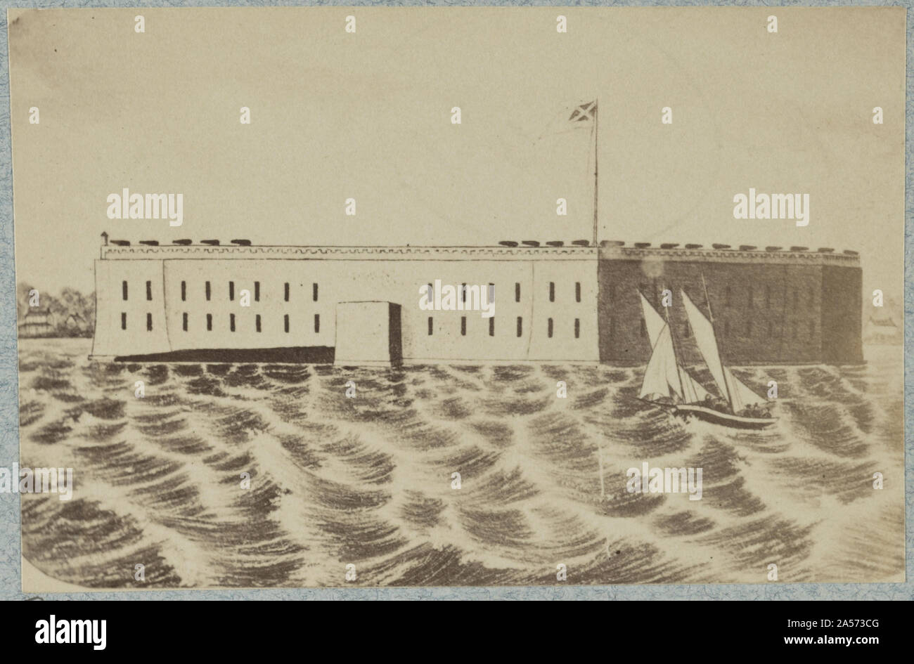 Views of Fort Sumter from drawings Abstract: Photograph of drawing ...
