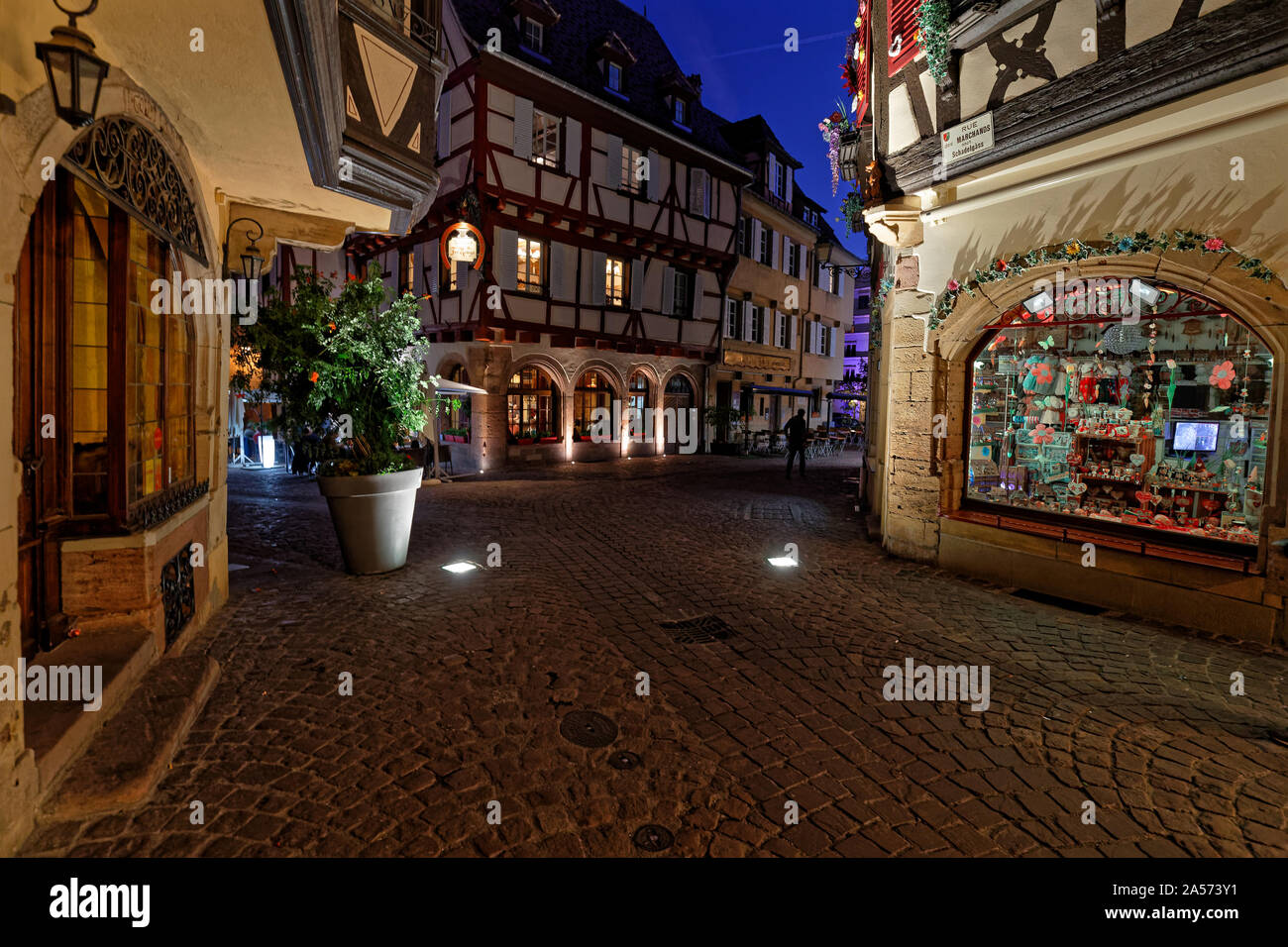 COLMAR, FRANCE, October 11, 2019 : Old typical streets of Colmar at ...