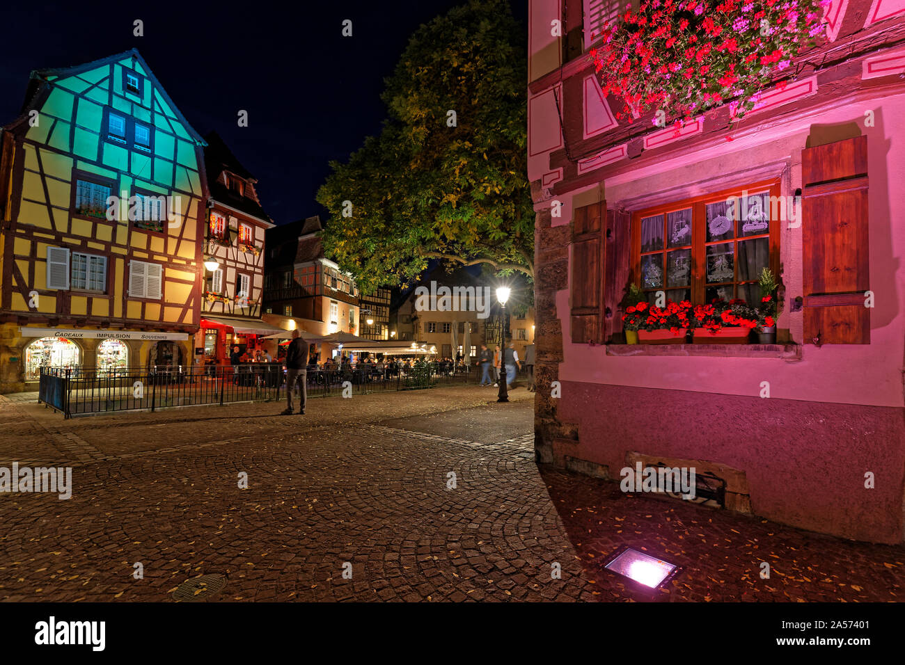 COLMAR, FRANCE, October 11, 2019 : Old typical streets of Colmar at ...