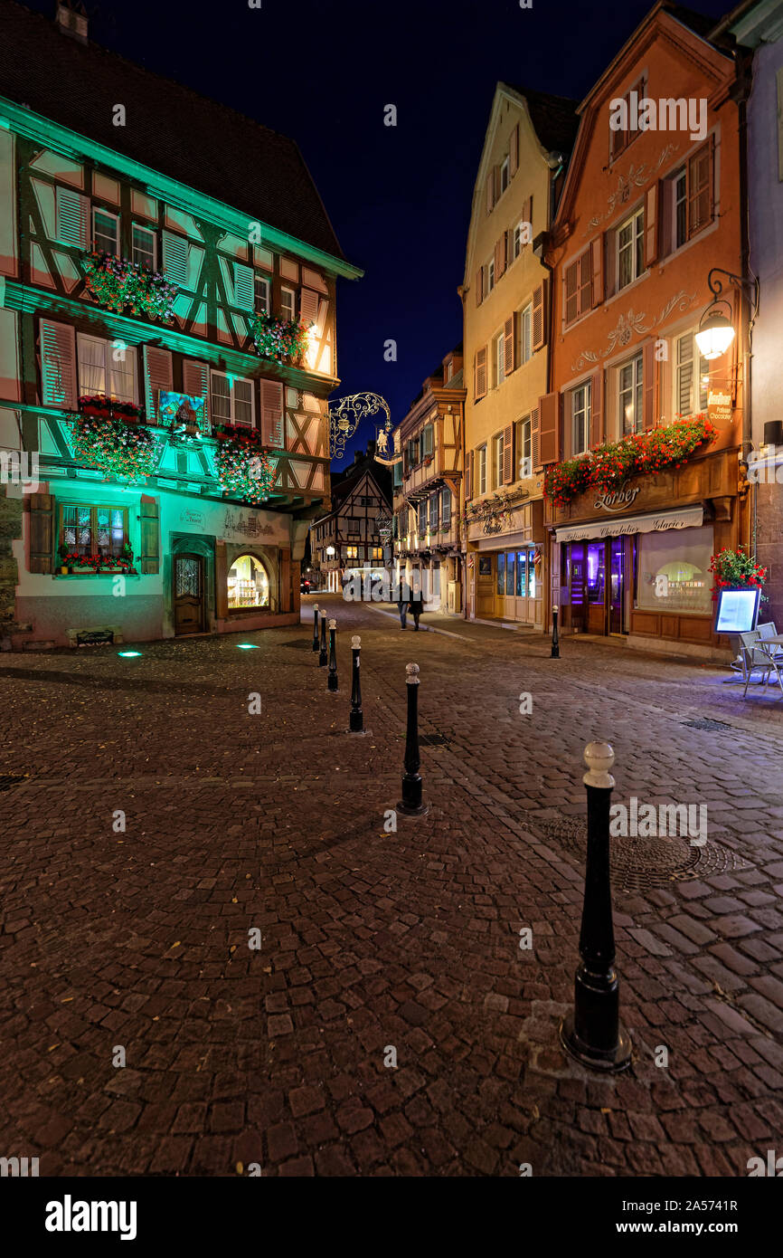 COLMAR, FRANCE, October 11, 2019 : Old typical streets of Colmar at ...