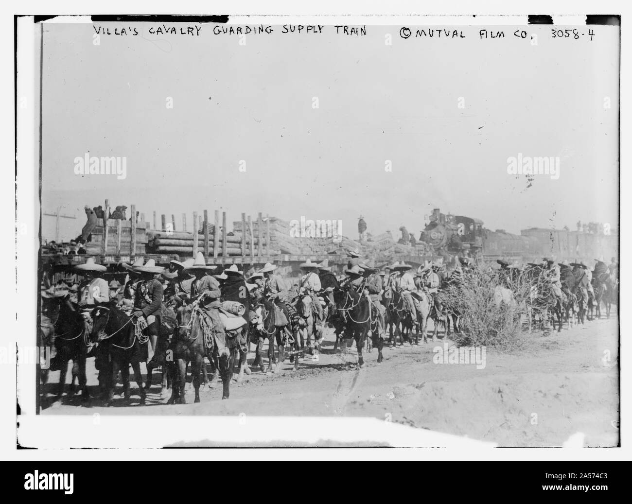 Villa's cavalry guarding supply train Stock Photo - Alamy