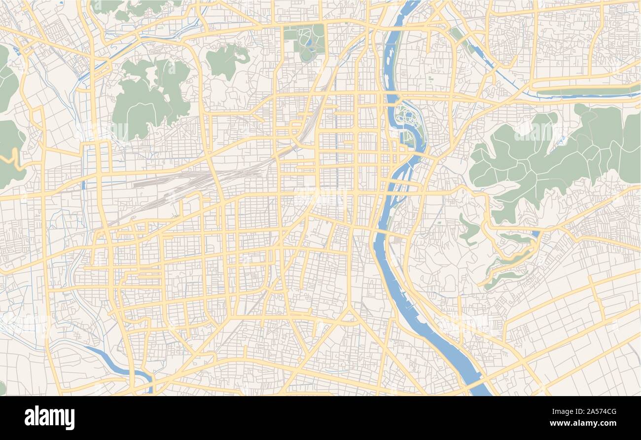 Okayama vector map hi-res stock photography and images - Alamy