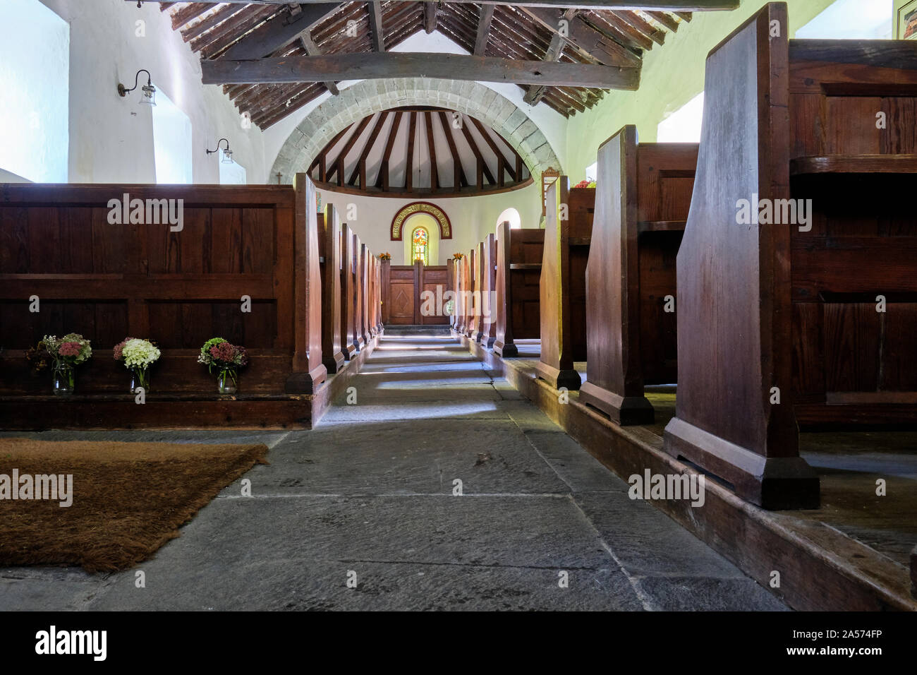 Interior of Wythburn Church, Thirlmere, Lake District, Cumbria Stock ...