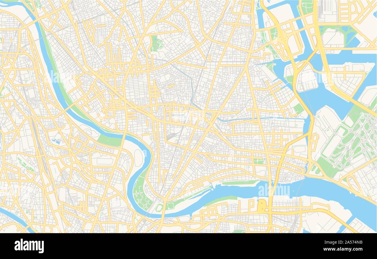 Printable street map of ota, Prefecture Tokyo, Japan. Map template for ...