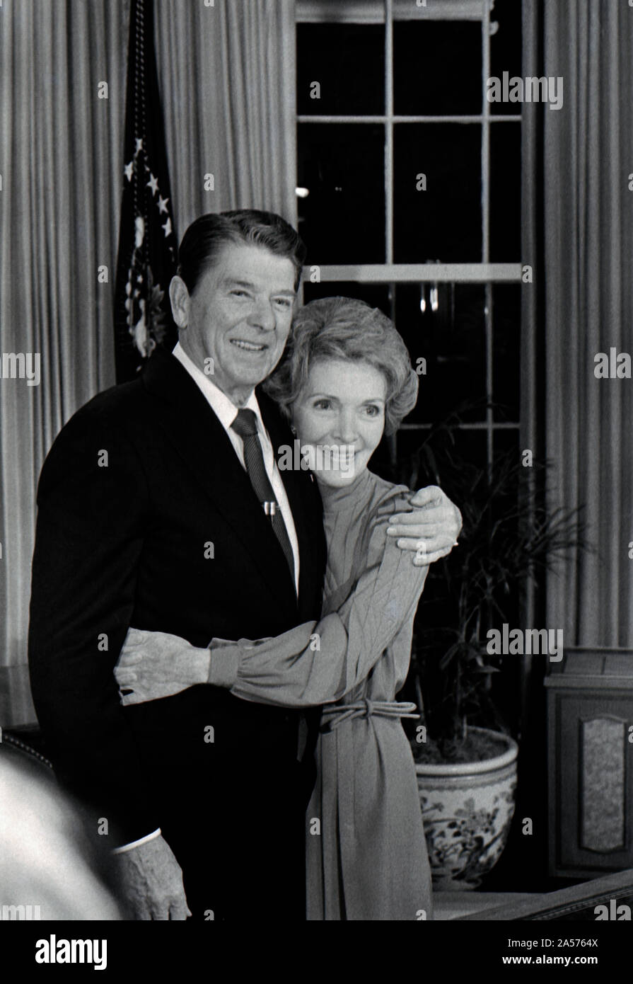Washington DC, USA, January 29, 1984President Ronald Reagan hugs and ...