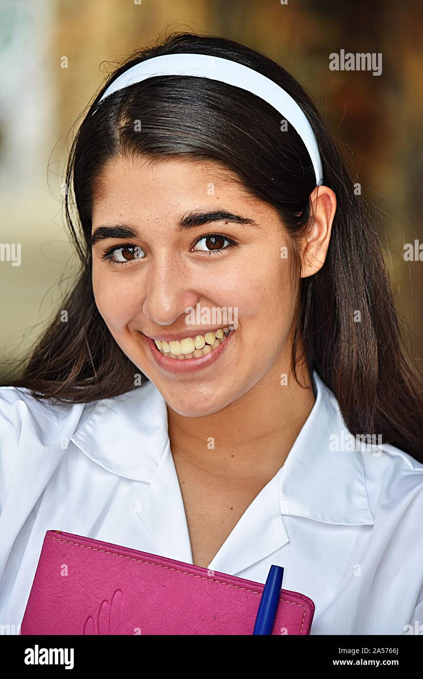 Cute Girl Student Smiling Stock Photo - Alamy