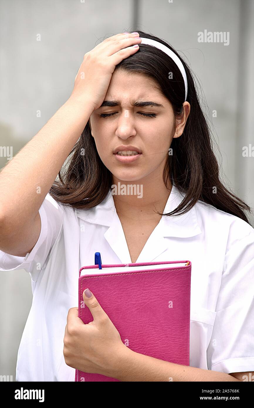 Girl Student And Anxiety Stock Photo - Alamy