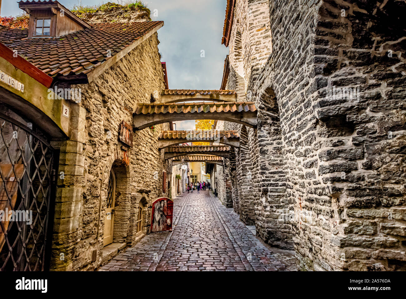 St. Catherine's passage in the old town of Tallinn Estonia Stock Photo ...