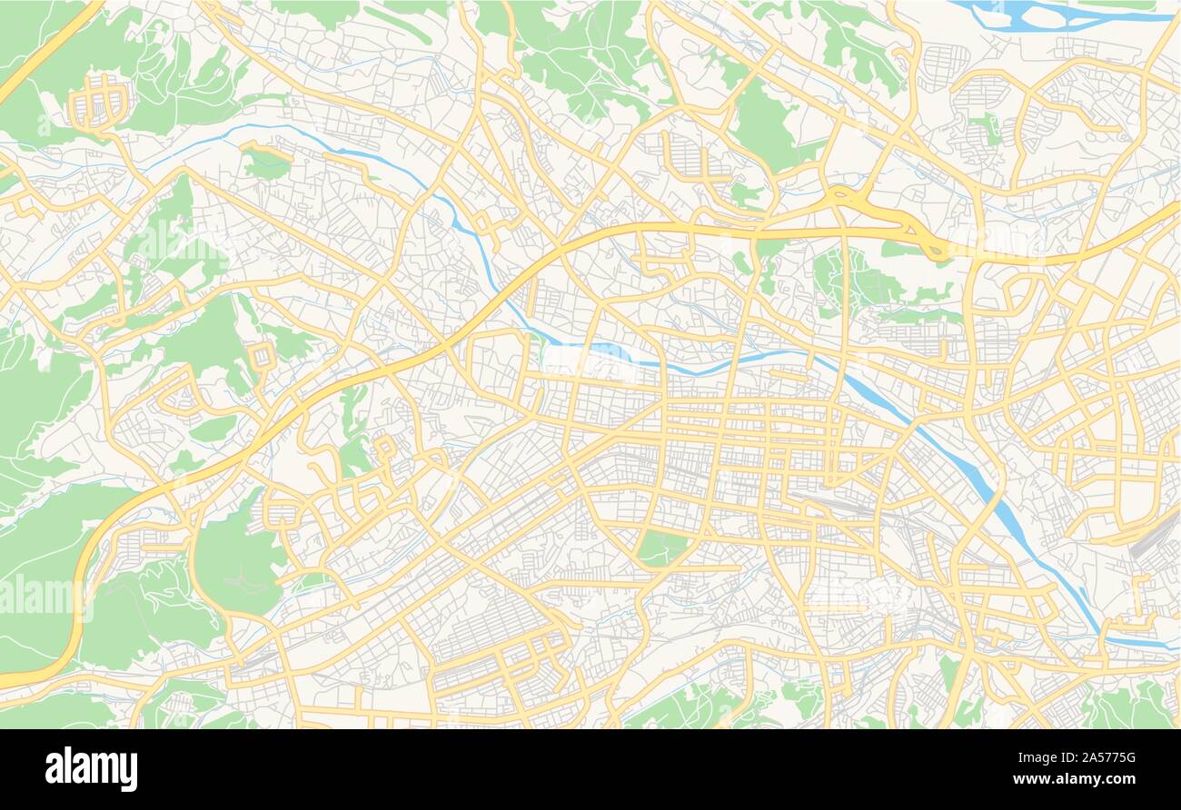 Printable street map of Hachioji, Prefecture Tokyo, Japan. Map template ...