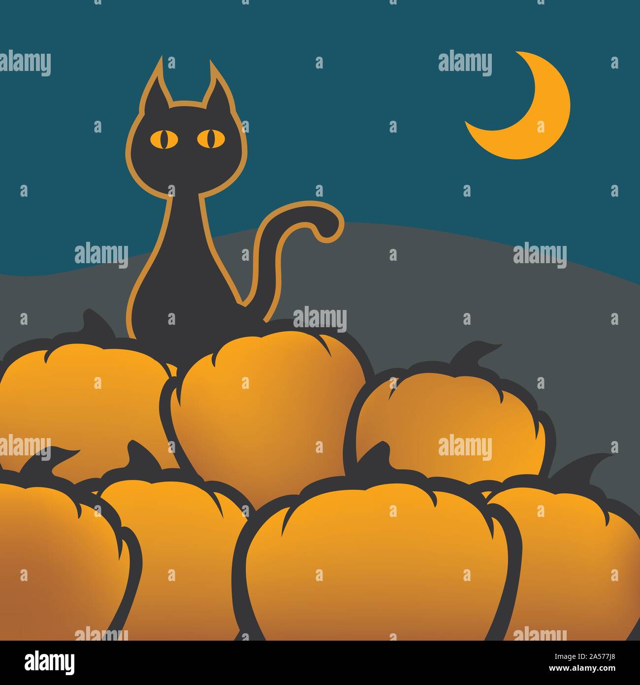 Field crescent moon Stock Vector Images - Alamy