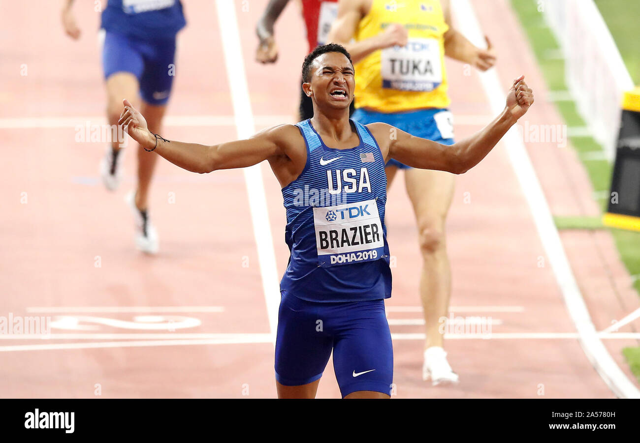 USA's Donovan Brazier celebrates gold in the Men's 800m Final Stock ...