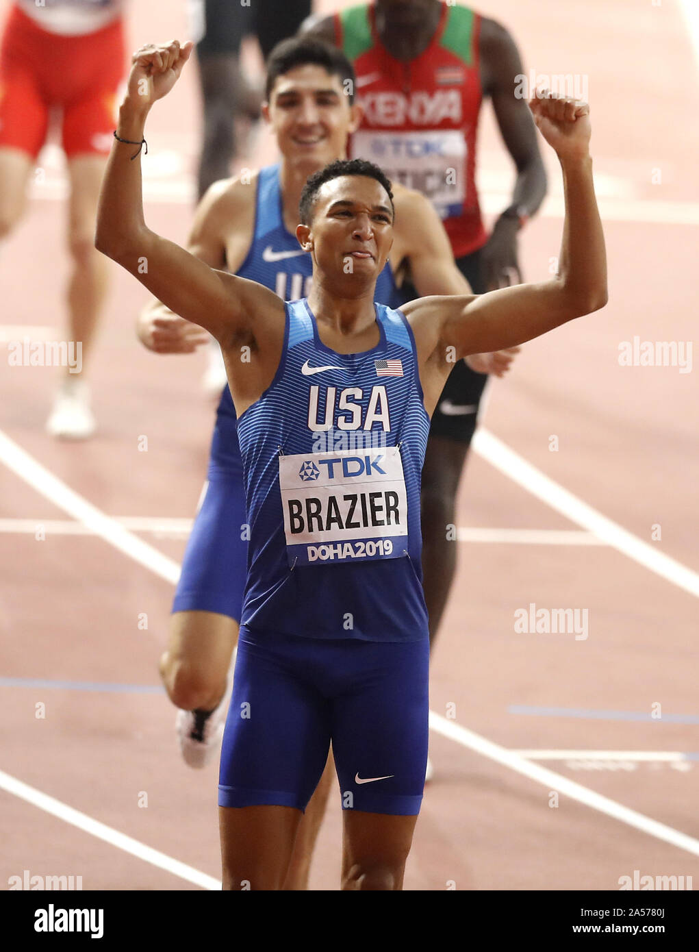 USA's Donovan Brazier celebrates gold in the Men's 800m Final Stock ...