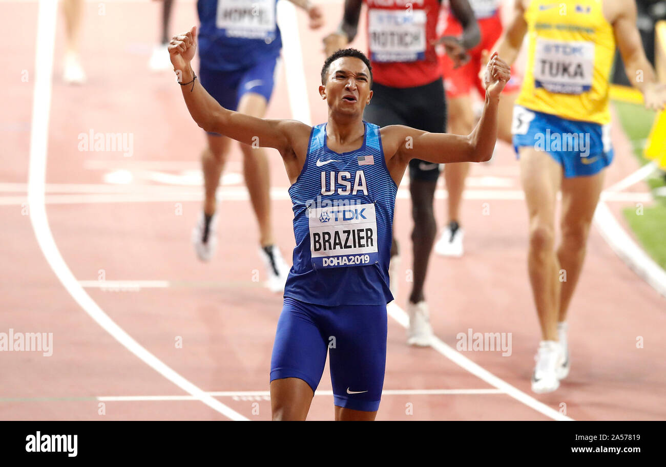 USA's Donovan Brazier celebrates gold in the Men's 800m Final Stock ...